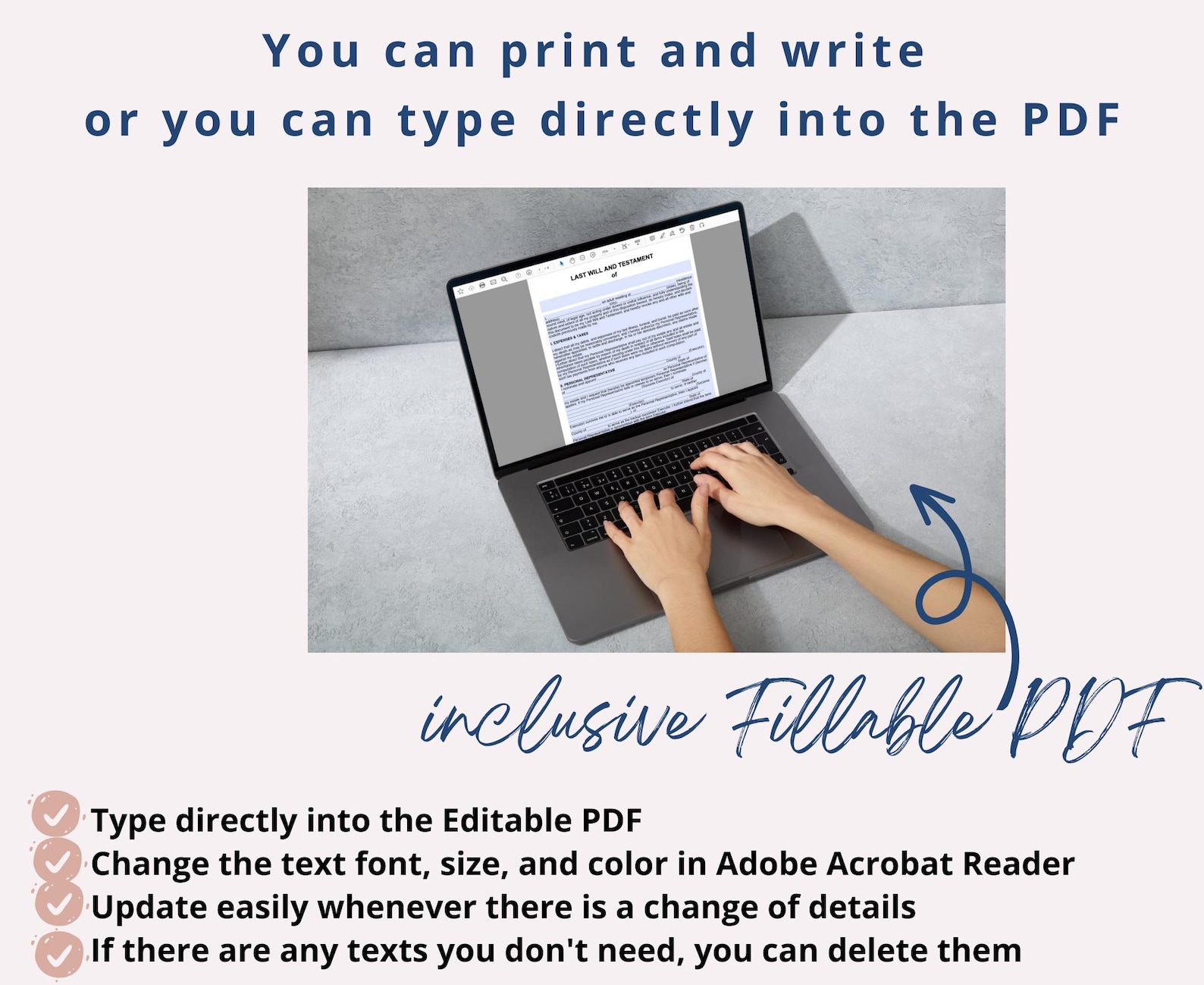 Last Will and Testament Template Editable Last Will and Testament ...
