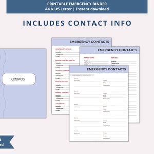 Emergency Binder Printable, Emergency Planner Binder, in Case of ...