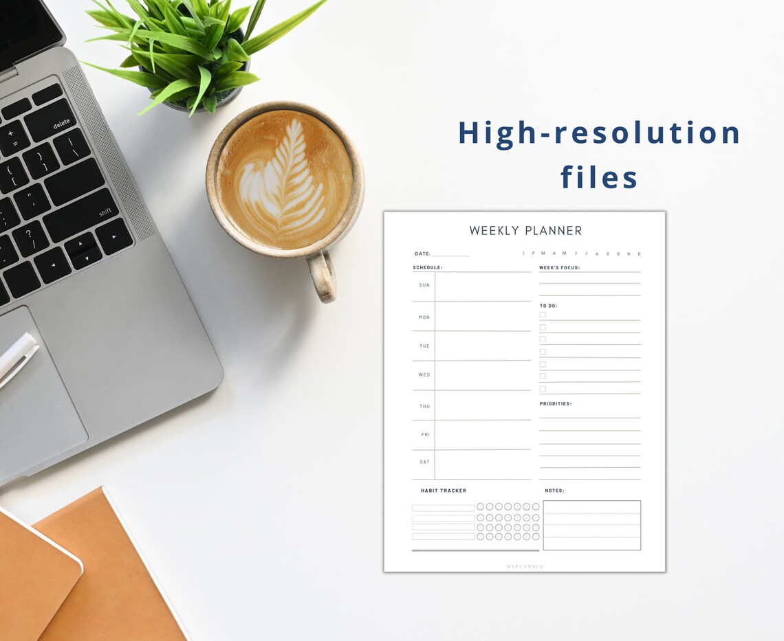 Weekly Planner Printable Weeky Schedule Planner Work Planner Homework ...