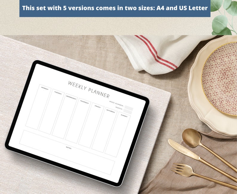 Weekly Planner Printable Fillable Editable Minimalist Weekly - Etsy