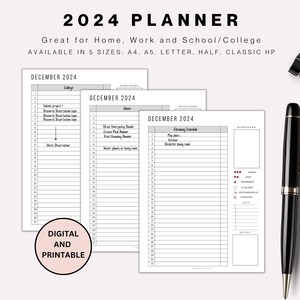 Monthly Planner | 2024 Planner | 2024 Calendar | Monthly Calendar ...