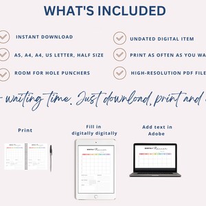 Printable Monthly Planner: Undated Minimalist Monthly Calendar ...