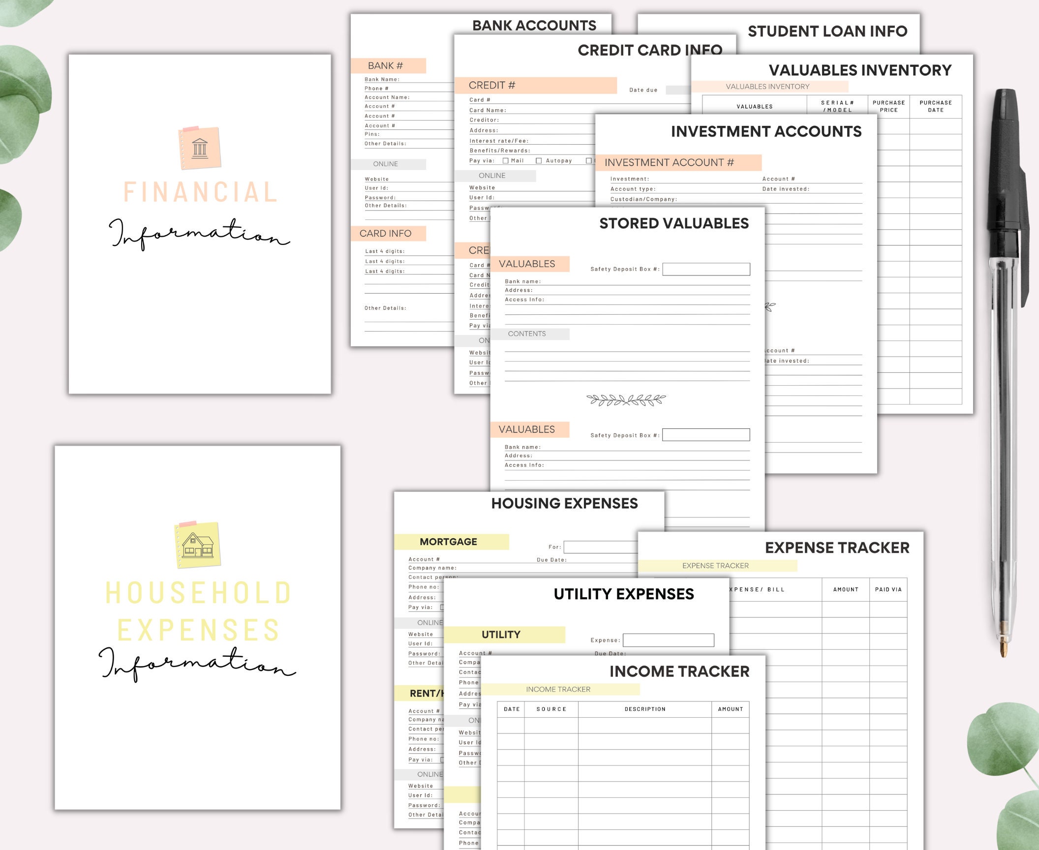 Fillable Emergency Binder Printable End of Life Planner What If Binder ...