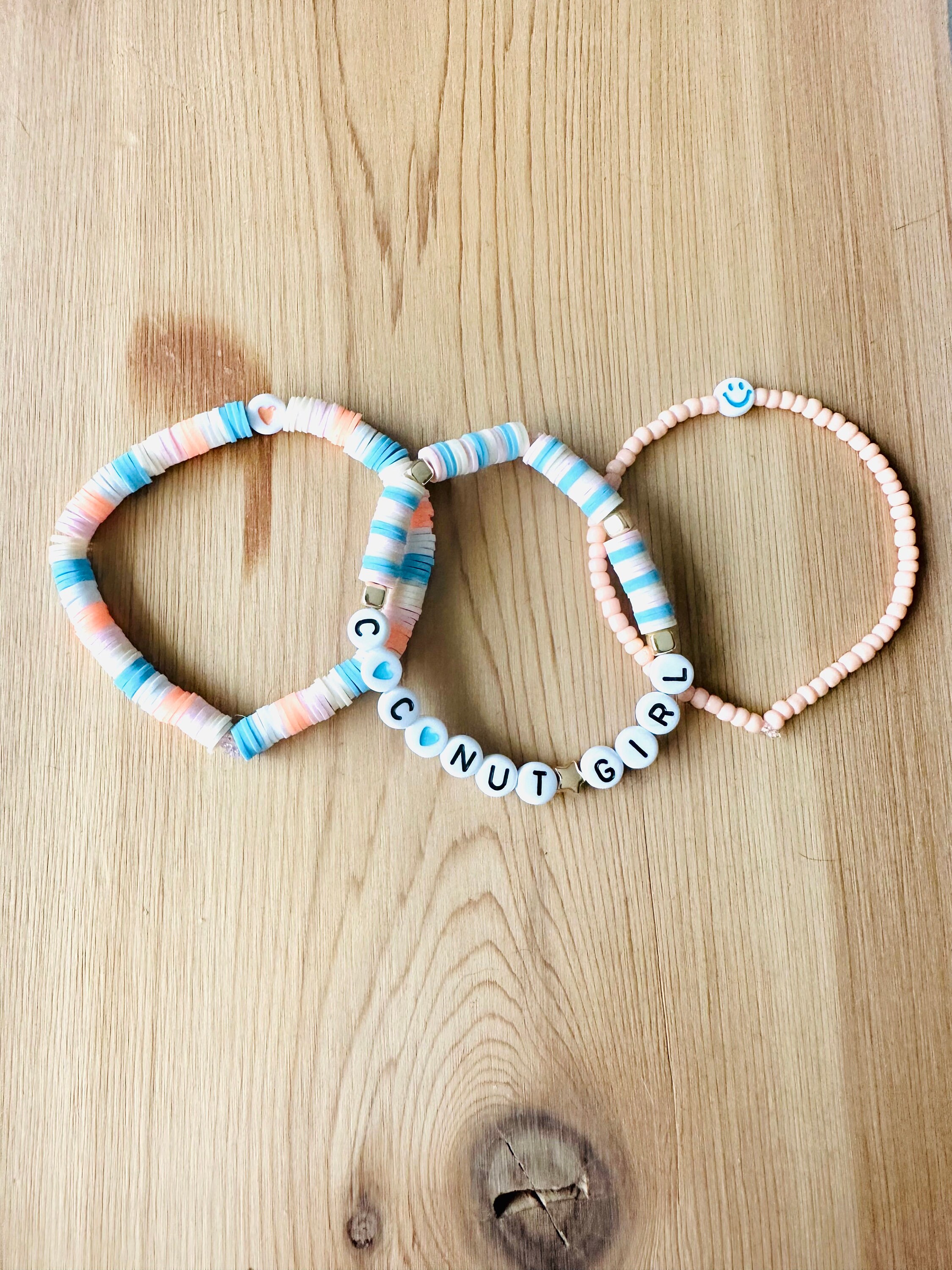 Coconut Girl Aesthetic Clay Bead Bracelets - Etsy Australia