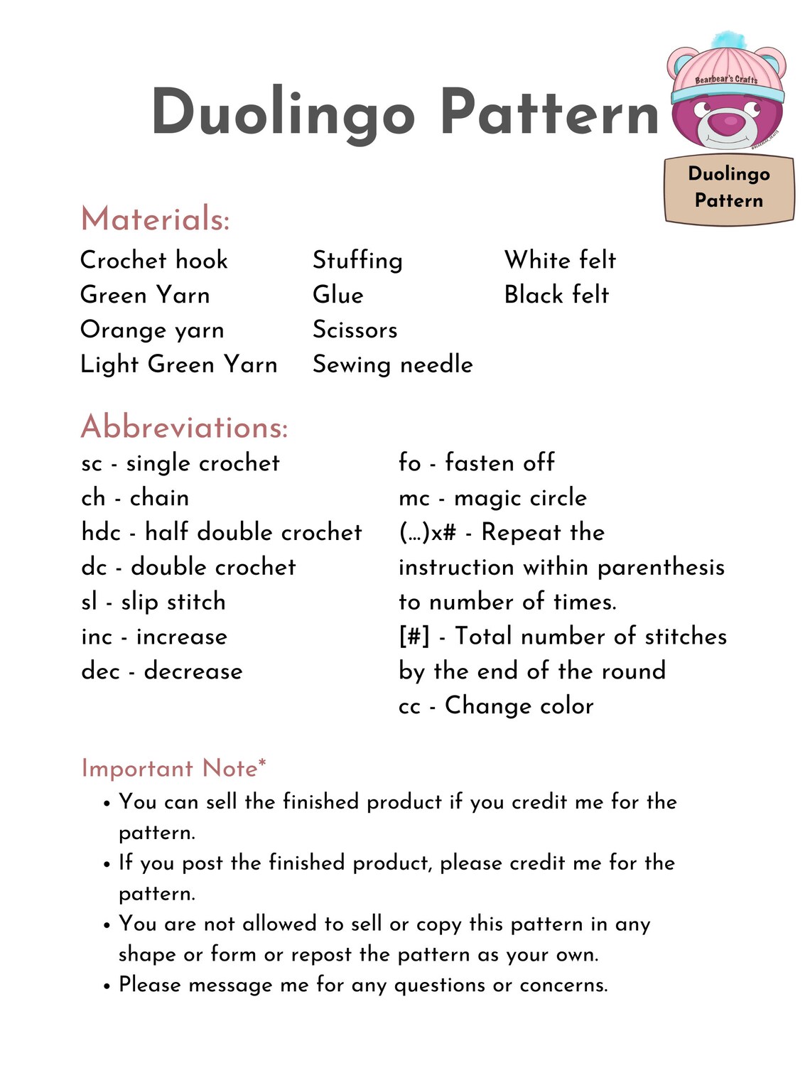 Duolingo Owl Crochet Pattern - Etsy UK
