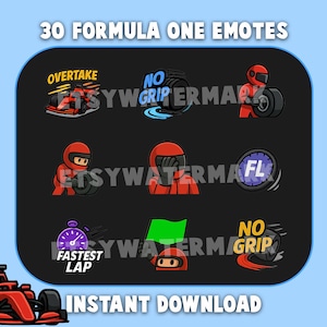 Twitch Emotes F1 Racing Set – 31 Custom Emotes for Twitch, Youtube ...
