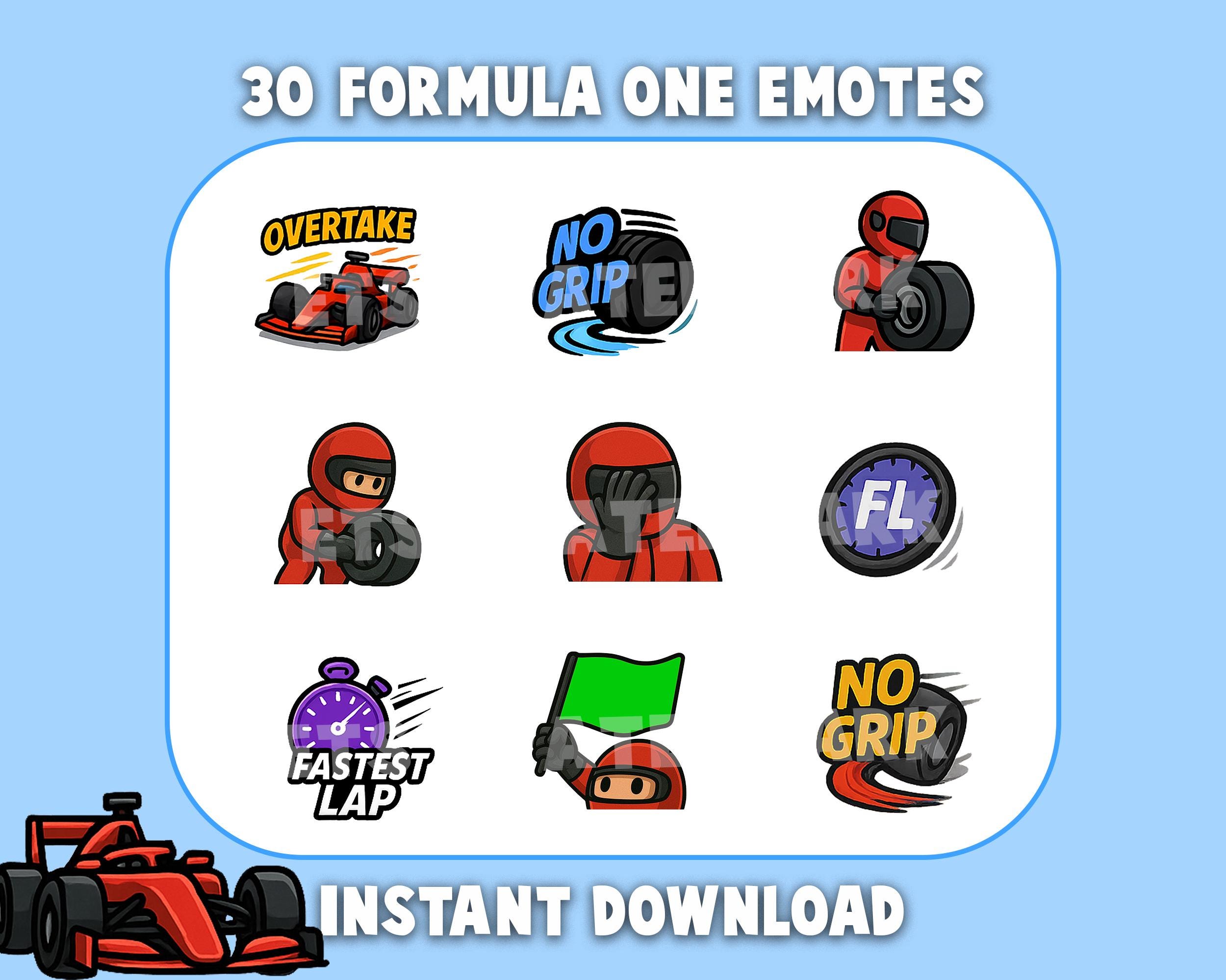 Twitch Emotes F1 Racing Set – 31 Custom Emotes for Twitch, Youtube ...