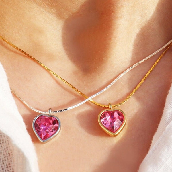 Hot Pink Necklace - Etsy