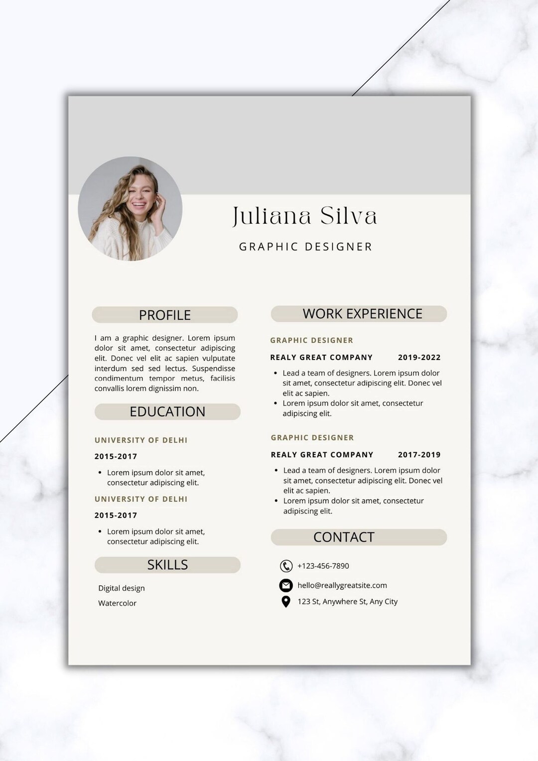 Cv Resume, Cv Instant Download, Cv Template, Cv Template Professional ...