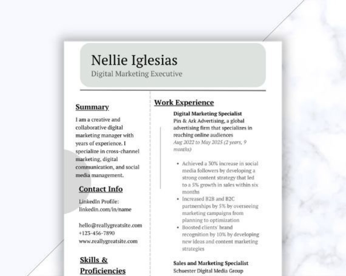 Cv Resume Cv Instant Download Cv Template Cv Template - Etsy