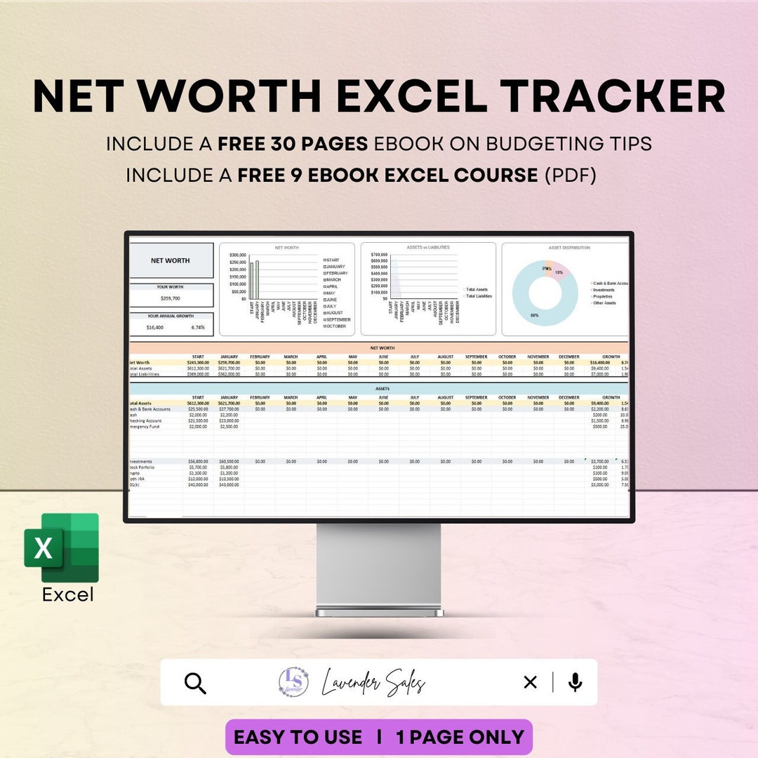 Net Worth Excel Templates : Net Worth Dashboard | Personal Finance ...