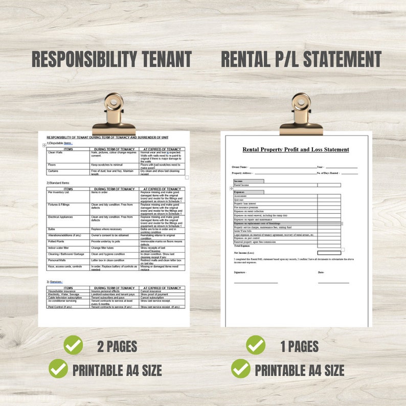 Rental Agreement Kit: Landlord Forms, Lease Contract (excel & Word) - Etsy