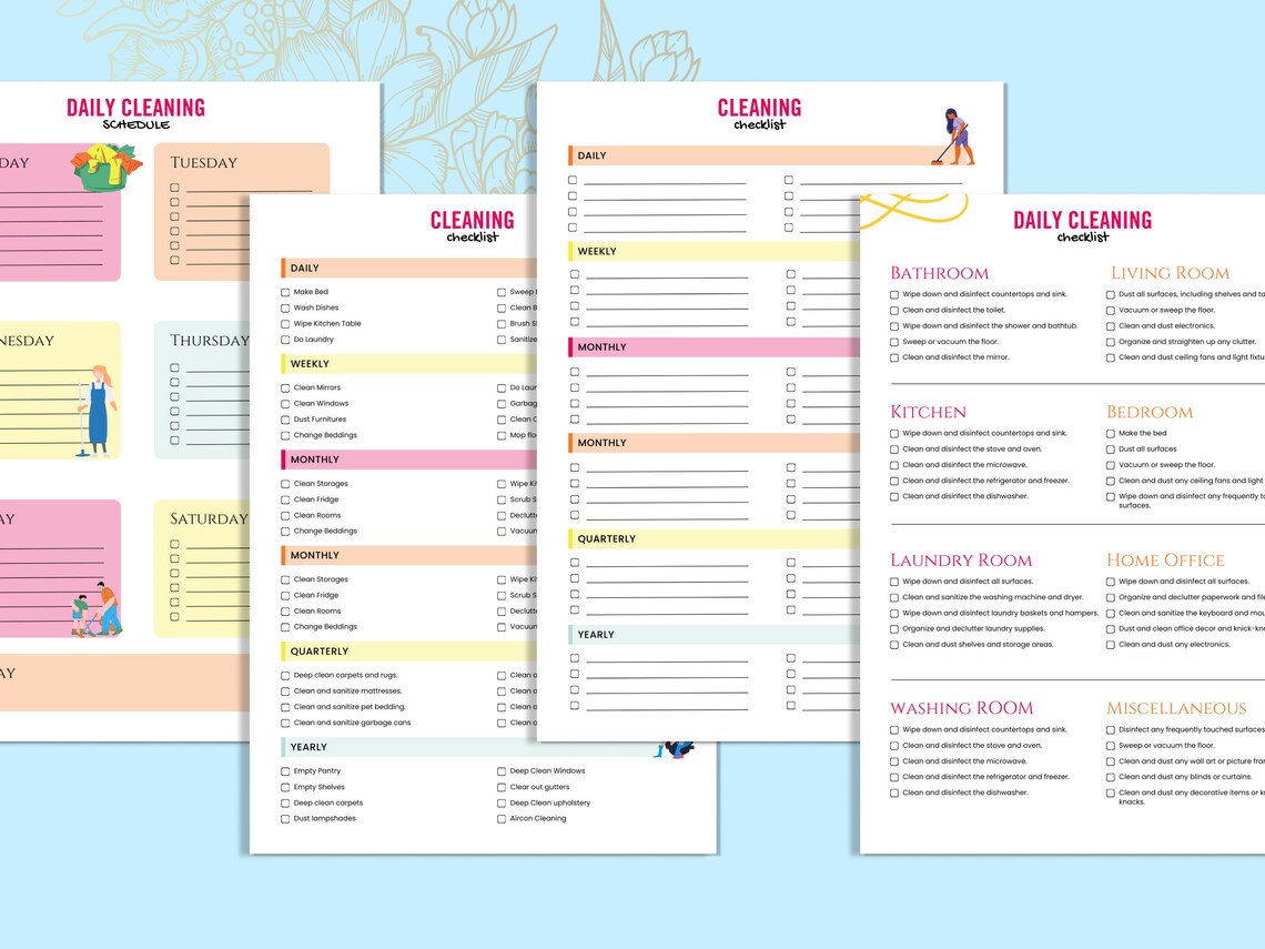 Cleaning Checklist for Cleaners|cleaning Business Checklist|digital ...