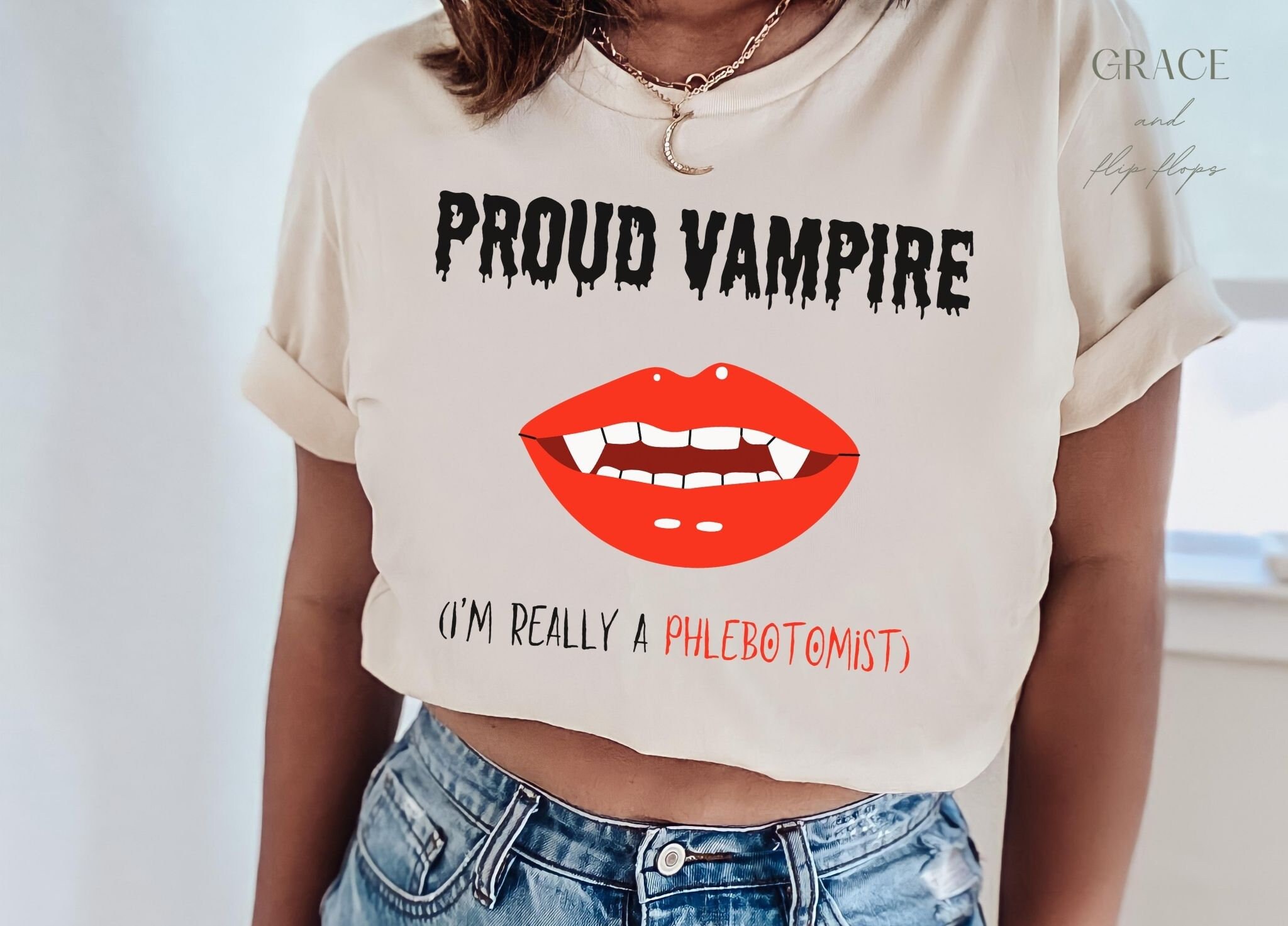 Phlebotomy Vampire Fangs Shirt Phlebotomist Shirts Gift for Medical ...