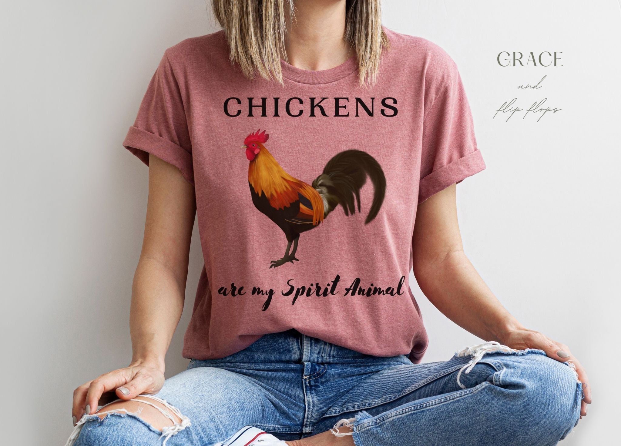 Farm Animals Chickens Are My Spirit Animal Shirt, Funny Shirt, Gift for ...