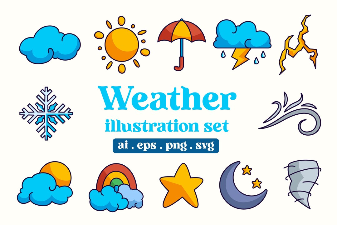 Weather Full Digital Instant Download Sticker Vector - Etsy