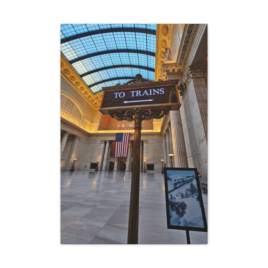 Gold Train Sign Chicago Union Station Grand Hall City Life - Etsy