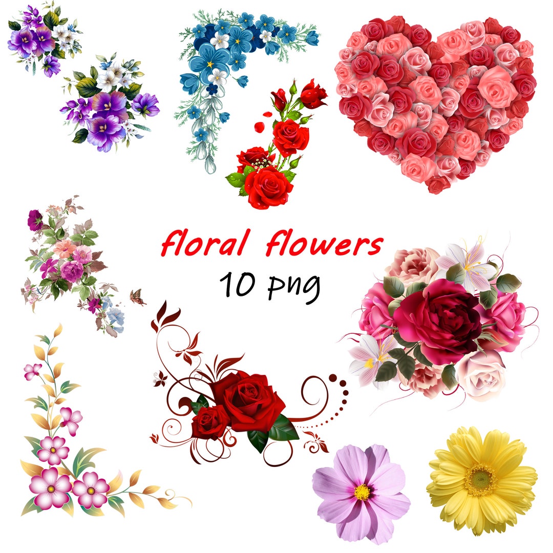 10 Floral Flowers Transparent Png - Etsy