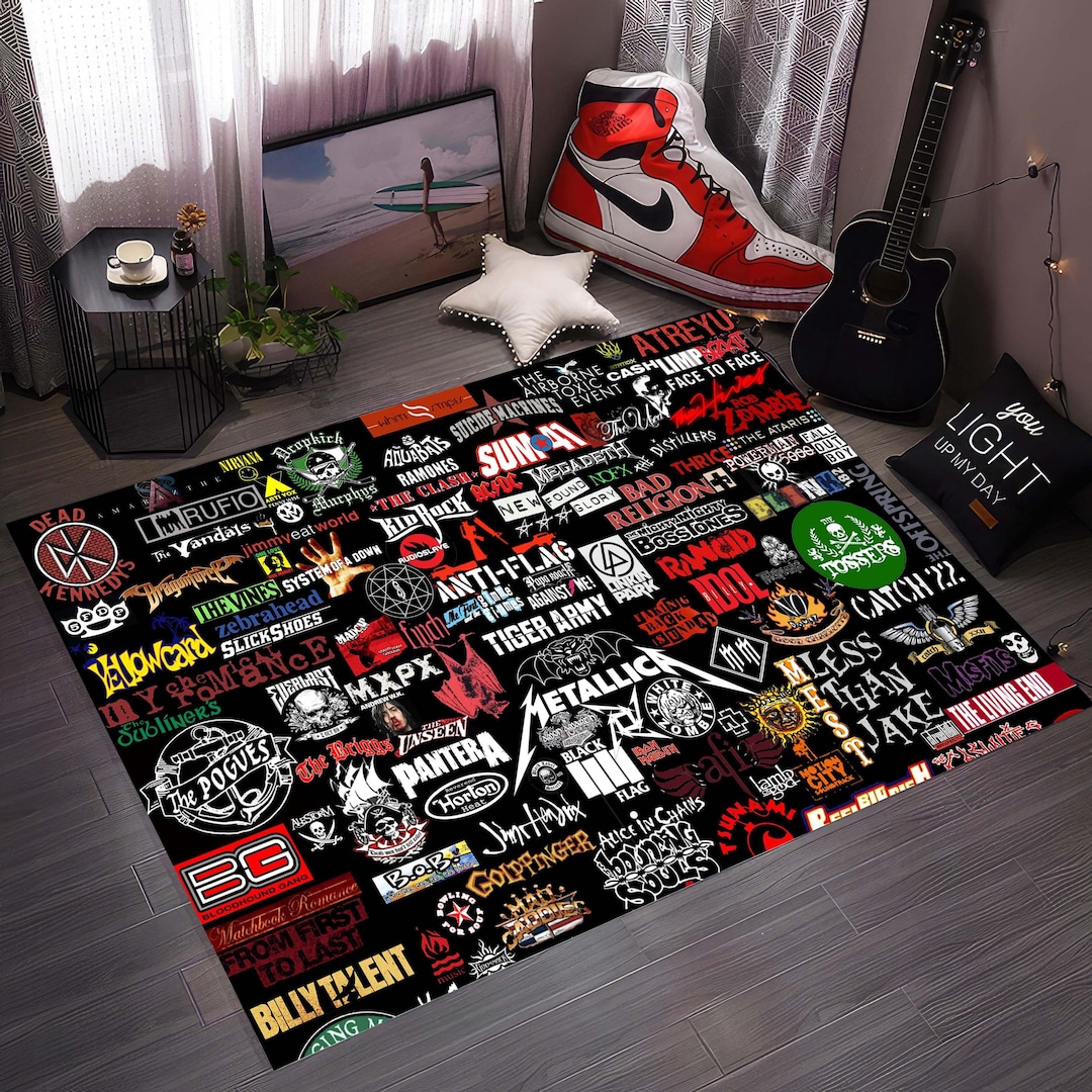 Punk Rock Band Logo Rug - Ska Music Room Decor - Alternative Metal ...