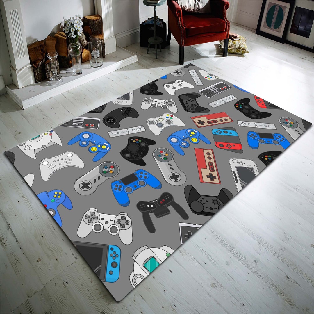 Game Controller Rug, Nostalgic Game Controller Rug, Gaming Mat, Game ...