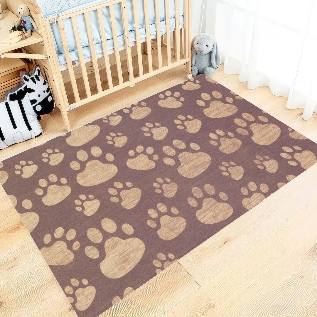Paw Print Rug Pet Lover Carpet, Animal Print Carpet, Paw Print Decor ...
