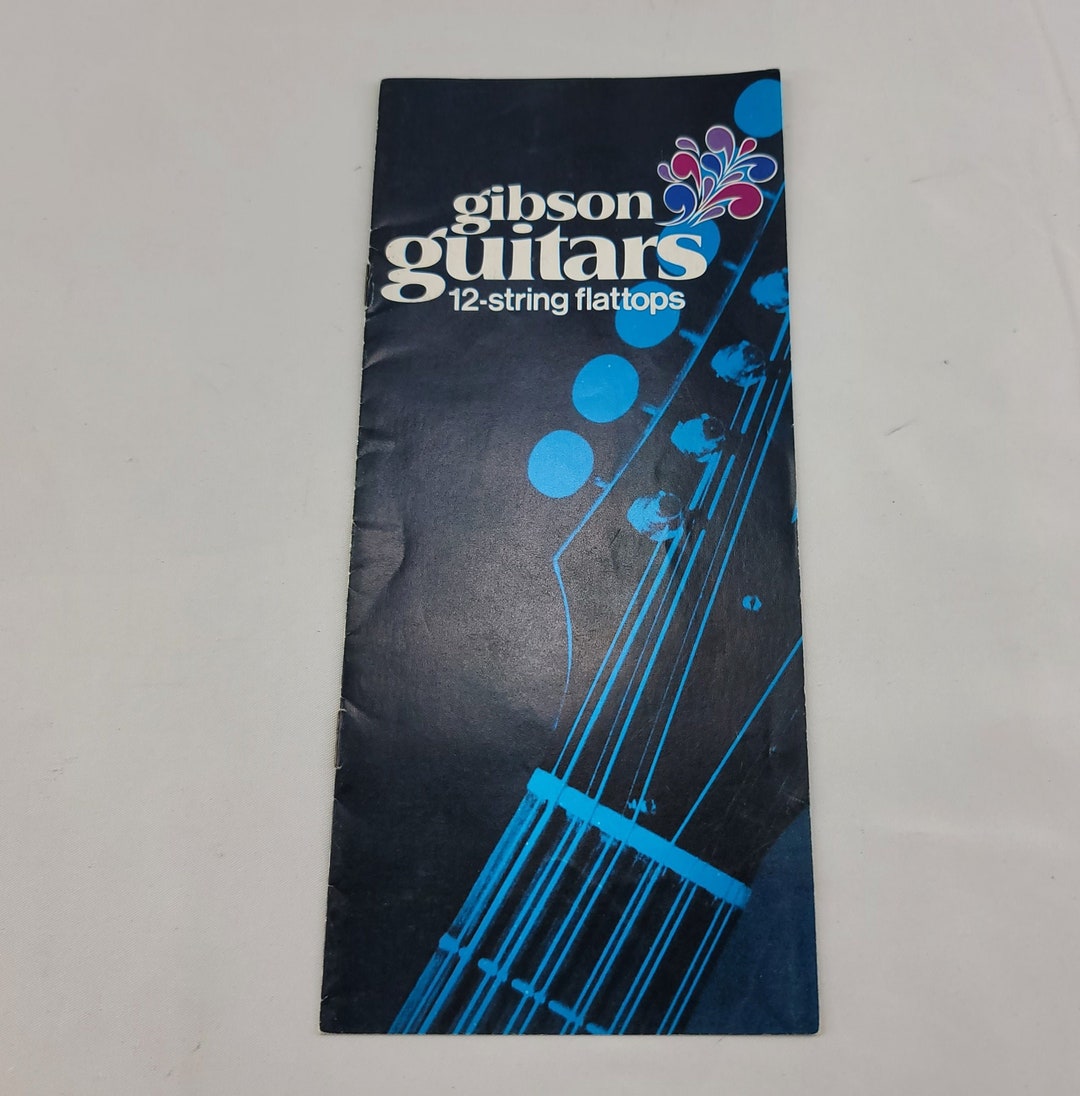 1970 Gibson Flattop Acoustic 12-string Guitar Catalog Brochure - Case ...