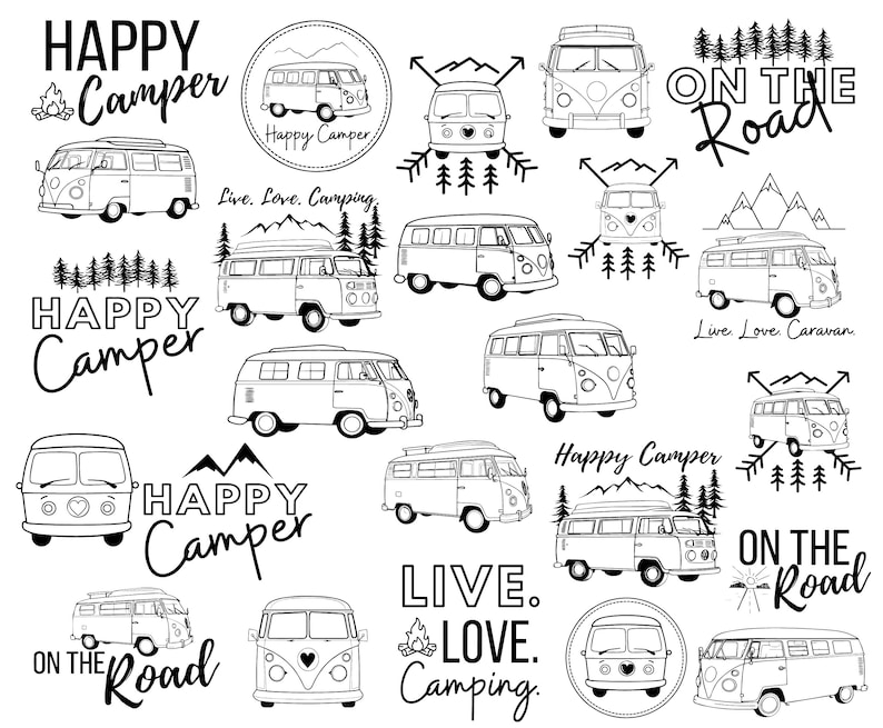 100pc Camping Caravan SVG Megabundle Sticker Cut Files - Etsy