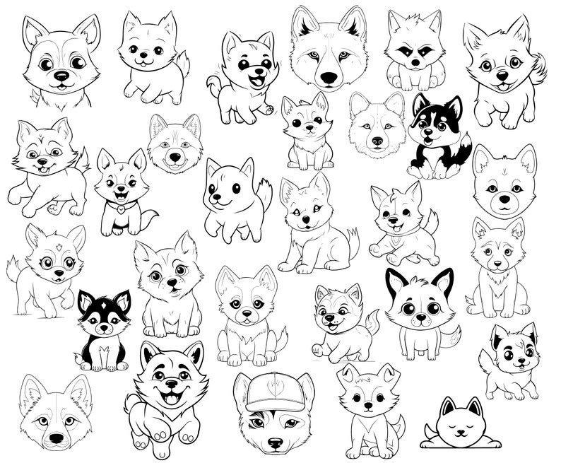 65pc Husky Puppy SVG Bundle Dog Cut Files Husky Mom Dad and - Etsy
