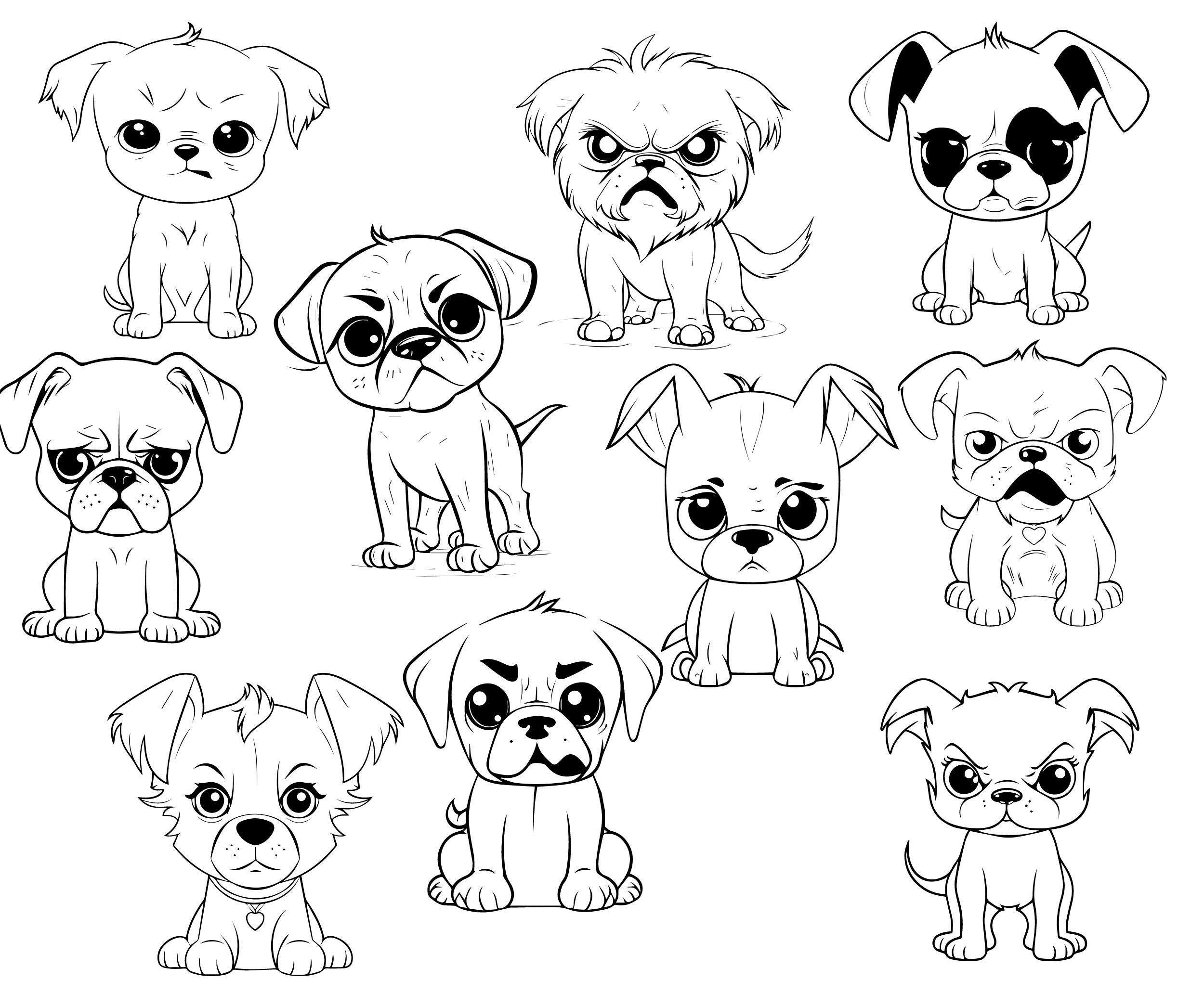 25pc Angry Puppy SVG Bundle, Dog Cut Files, Grumpy Dog Mom, Dad and ...