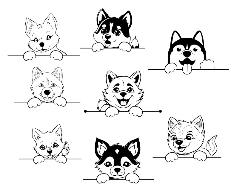 65pc Husky Puppy SVG Bundle Dog Cut Files Husky Mom Dad and - Etsy
