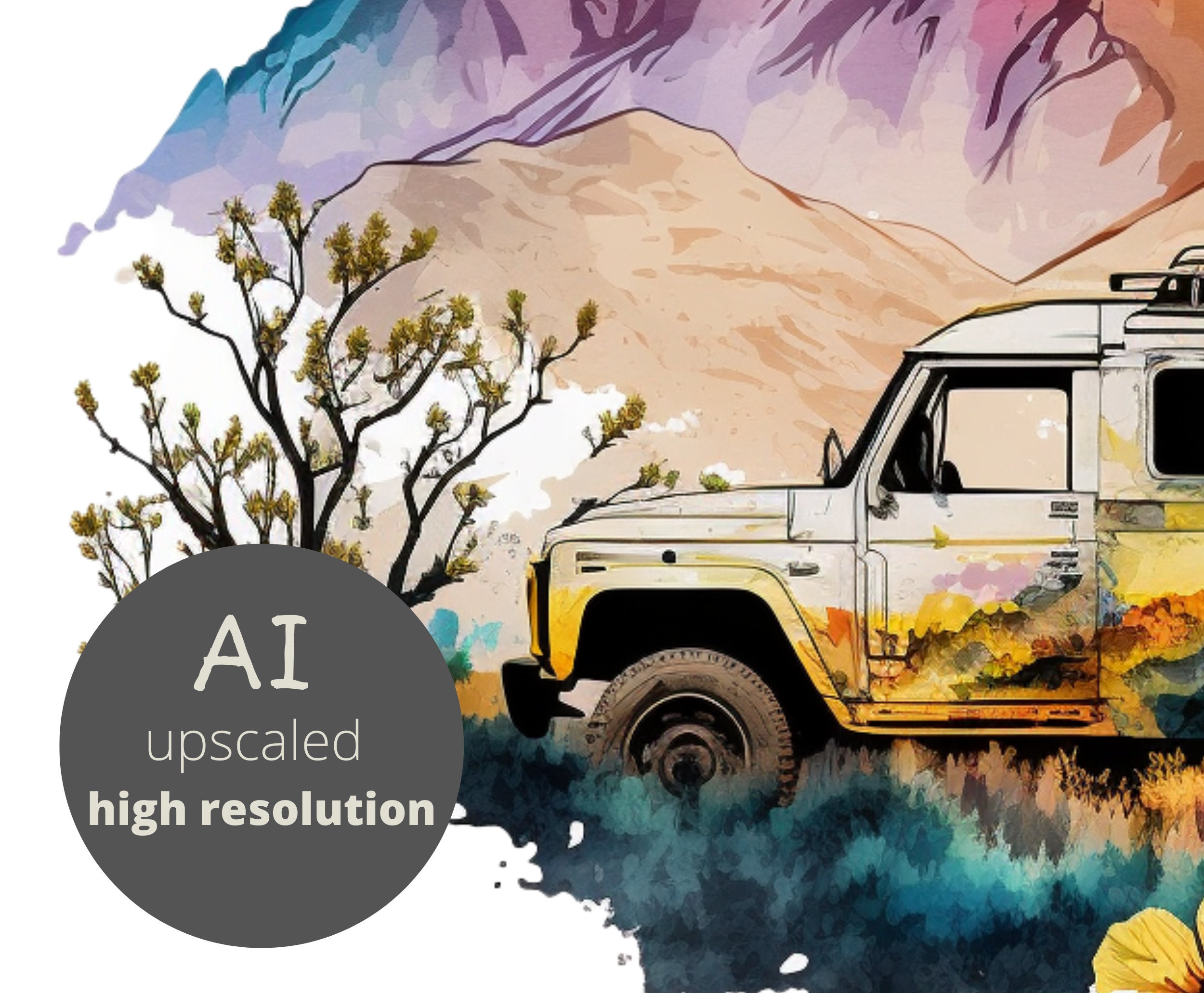 5pc Offroad Water Color PNG Bundle Adventure Car 4x4 Vehicle - Etsy