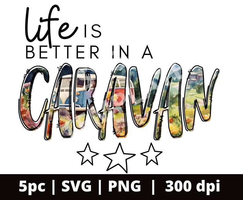 5pc Hippie Caravan Doodle SVG & PNG Bundle Camping Cut Files - Etsy