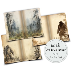 Bigfoot Vintage Junk Journal Kit, 40 Sasquatch Printable Scrapbooking ...