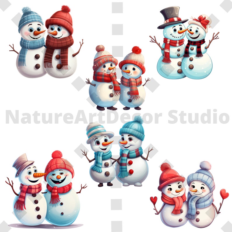 35pc Cute Cartoon Christmas Snowman PNG Bundle Cute Snowman - Etsy