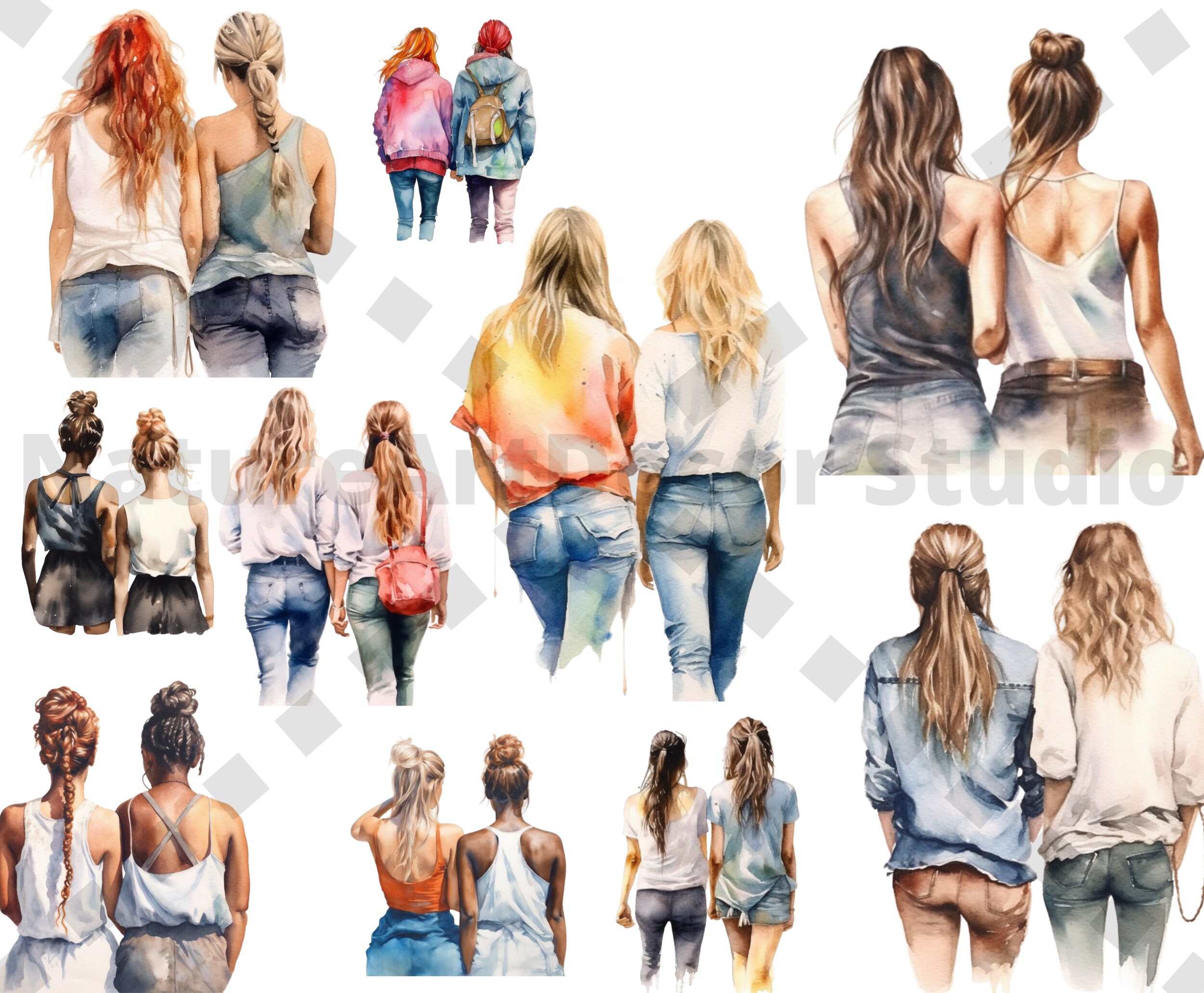 88pc Besties for Life Mega Bundle Watercolor PNG Bundle Best - Etsy Canada