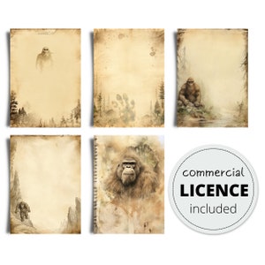 20 Pc Ancient Bigfoot Paper Textures Journal Kit, Vintage Sasquatch ...