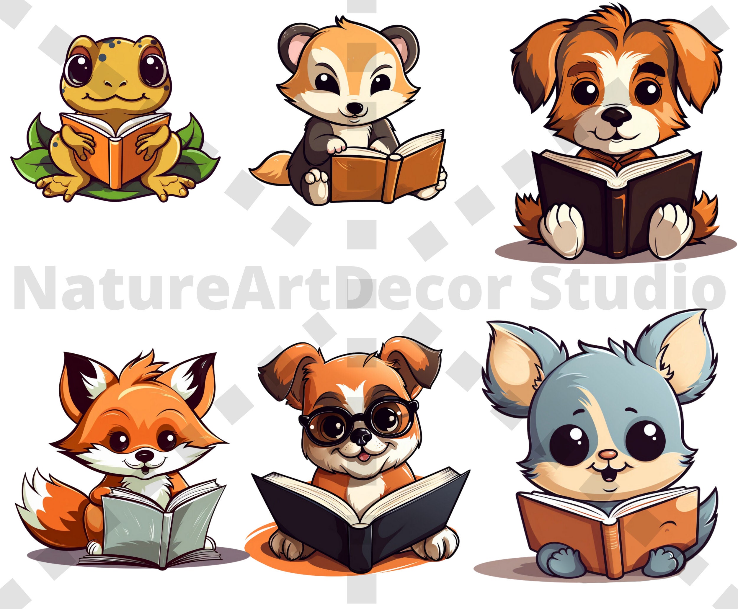 30pc Adorable Animals Lost in Stories PNG Bundle, Sweet Animals Are ...