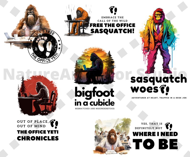Free the Office Bigfoot 56pc Image Bundle Sasquatch Yeti PNG - Etsy