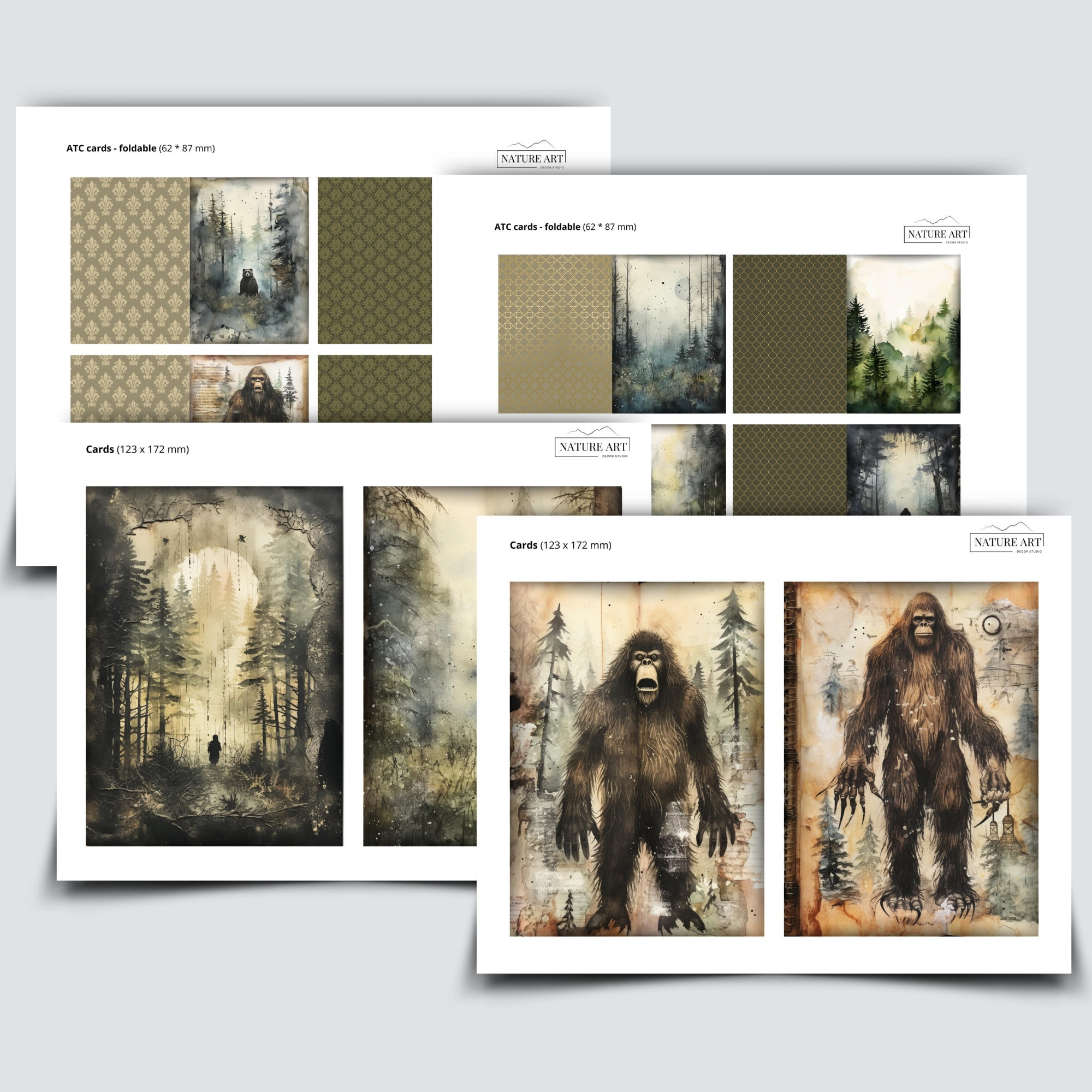 Bigfoot Vintage Junk Journal Kit, 40 Sasquatch Printable Scrapbooking ...