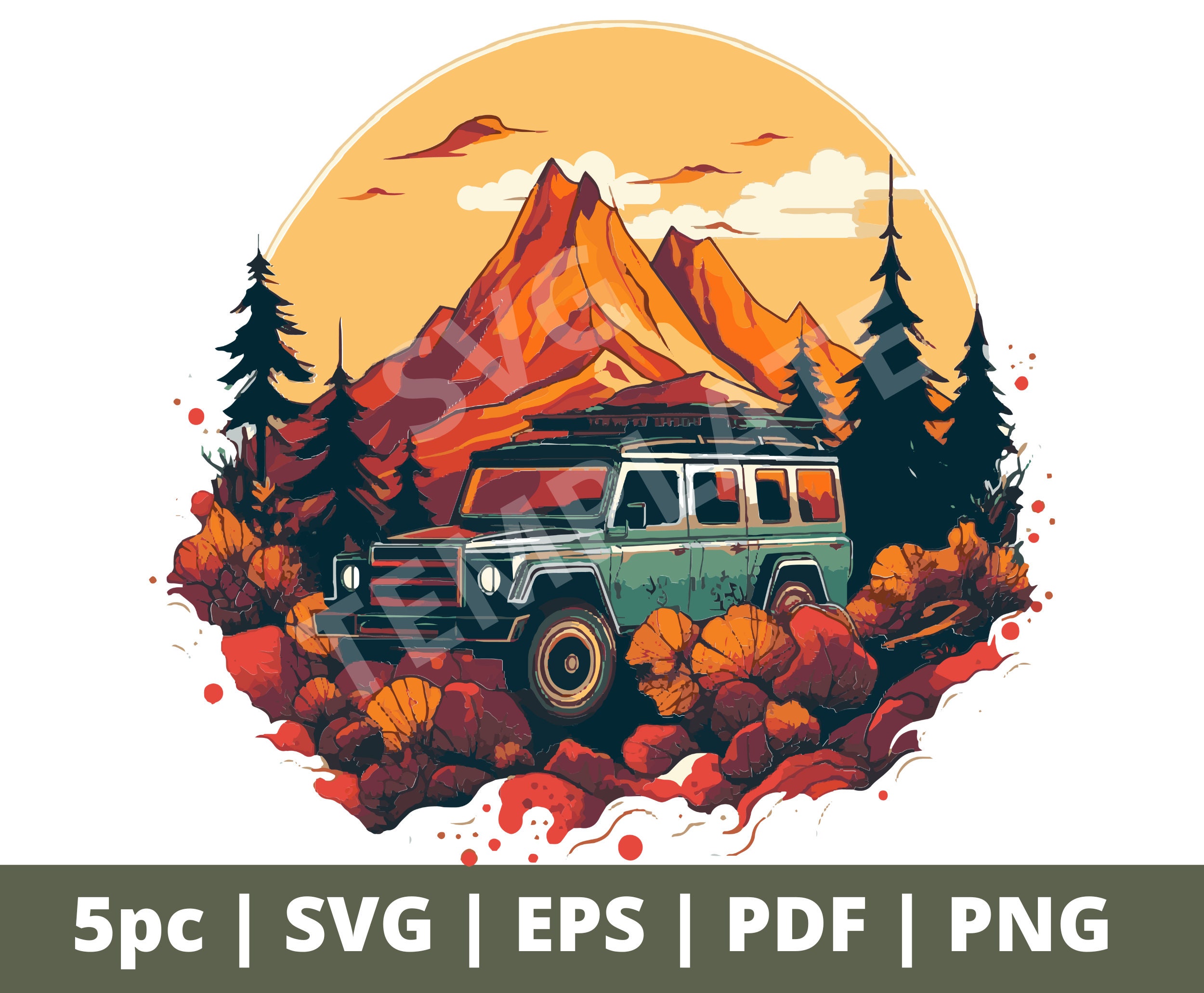 5pc Offroad SVG EPS PDF Png Bundle Adventure Car 4x4 - Etsy