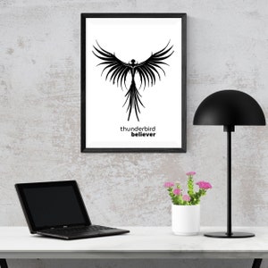 Thunderbird Silhouette Line Art Svg Bundle, Bird Monster Cryptid ...