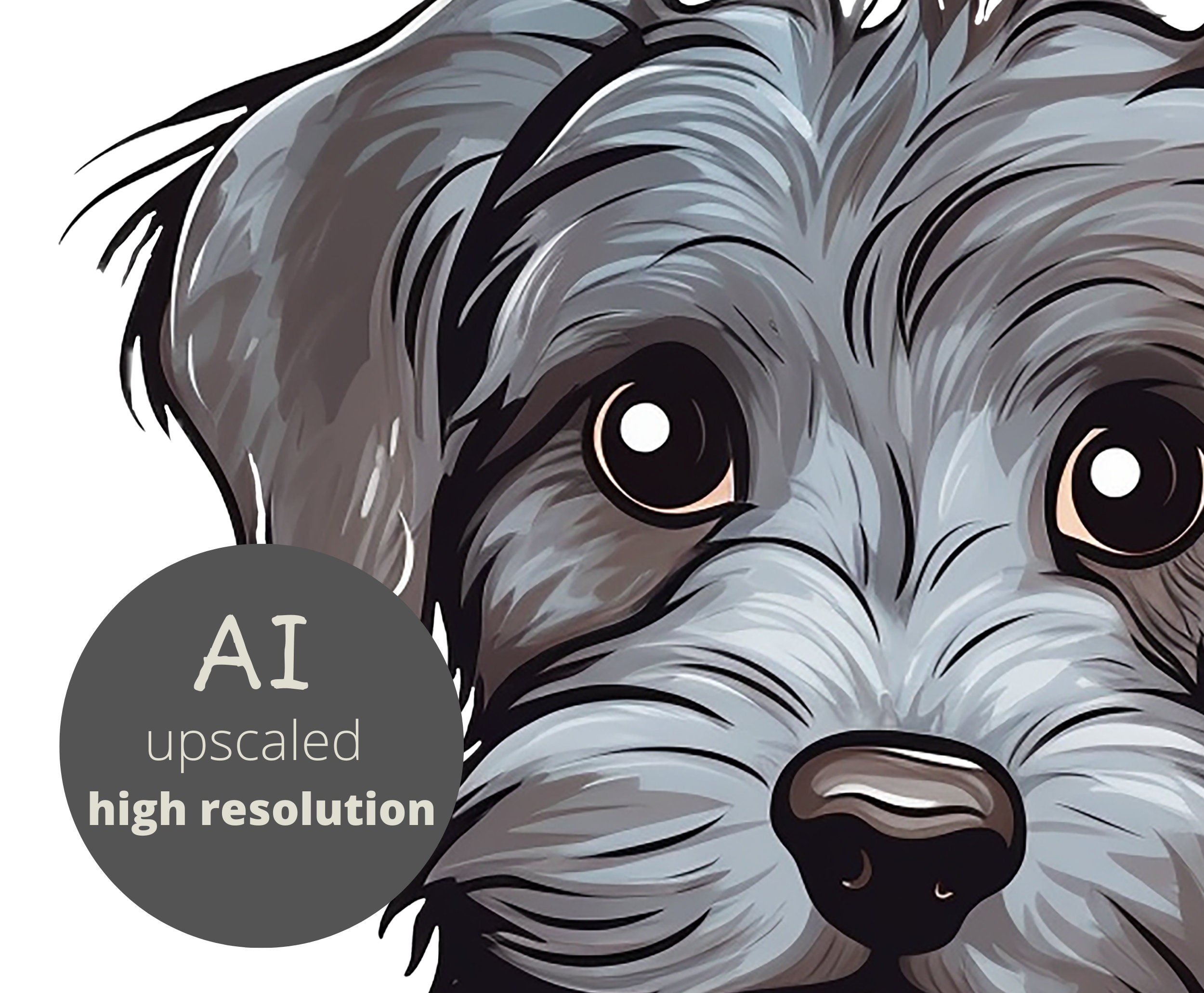 5pc Cartoon Gray Schnoodle Dog PNG Bundle Cute Animal POD - Etsy