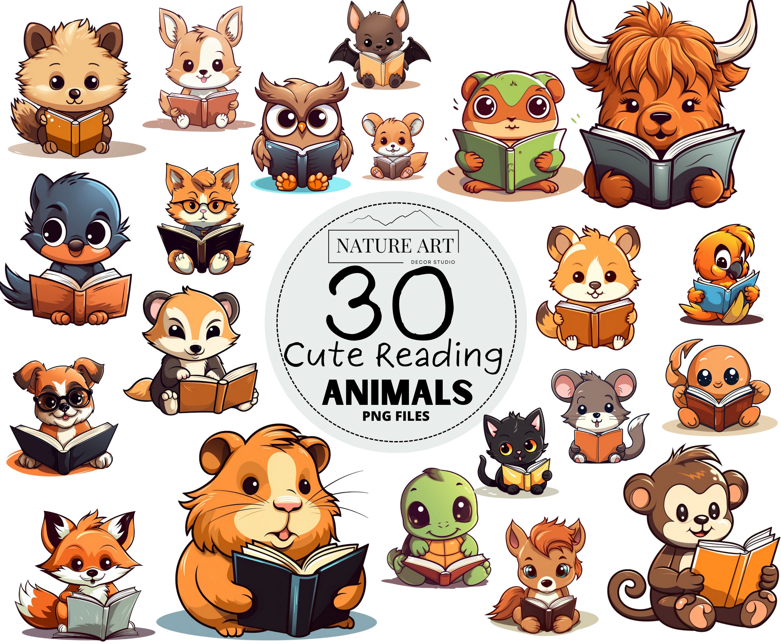 30pc Adorable Animals Lost in Stories PNG Bundle, Sweet Animals Are ...