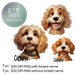 5pc Cartoon Cockapoo Dog Head PNG Bundle, Cute Puppy POD Allowed ...
