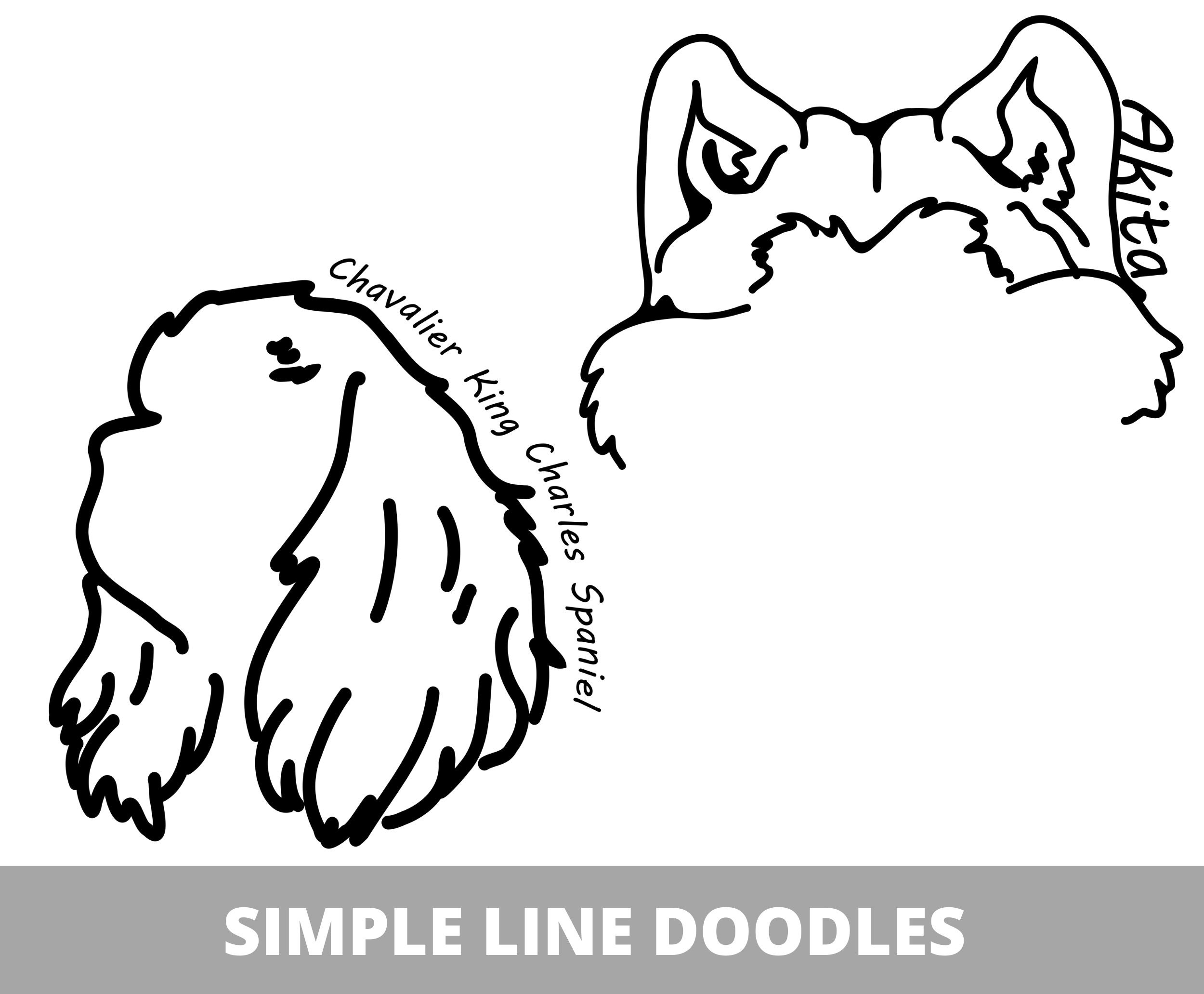 70pc Dog Ears Doodle SVG PNG DXF Bundle Dog Breed Outline - Etsy Canada