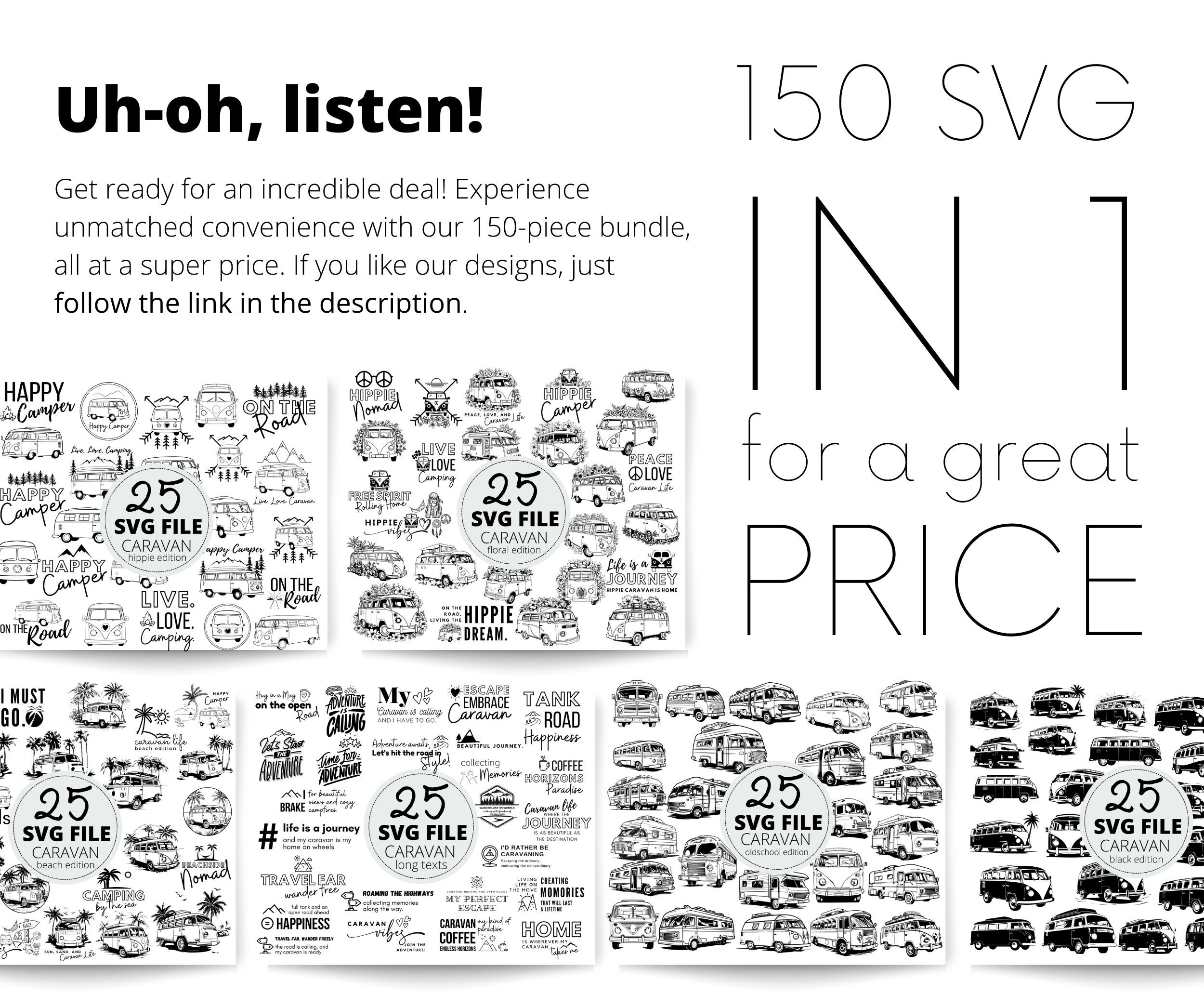 25pc Happy Caravan Text SVG Bundle Camping Cut Files Outdoor - Etsy UK