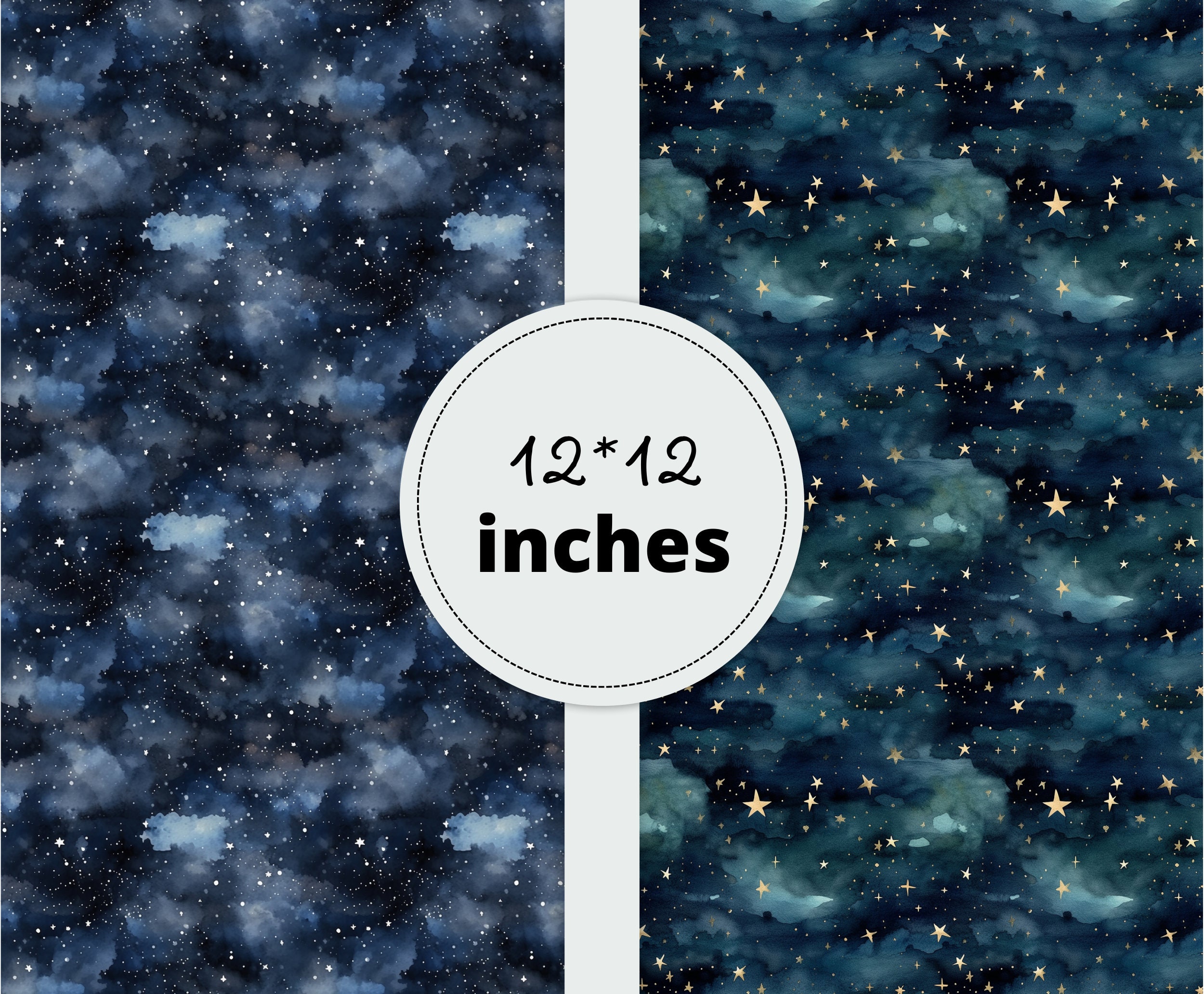 10 Pc Seamless Dark Midnight Sky Pattern Digital Paper Bundle, JPG ...