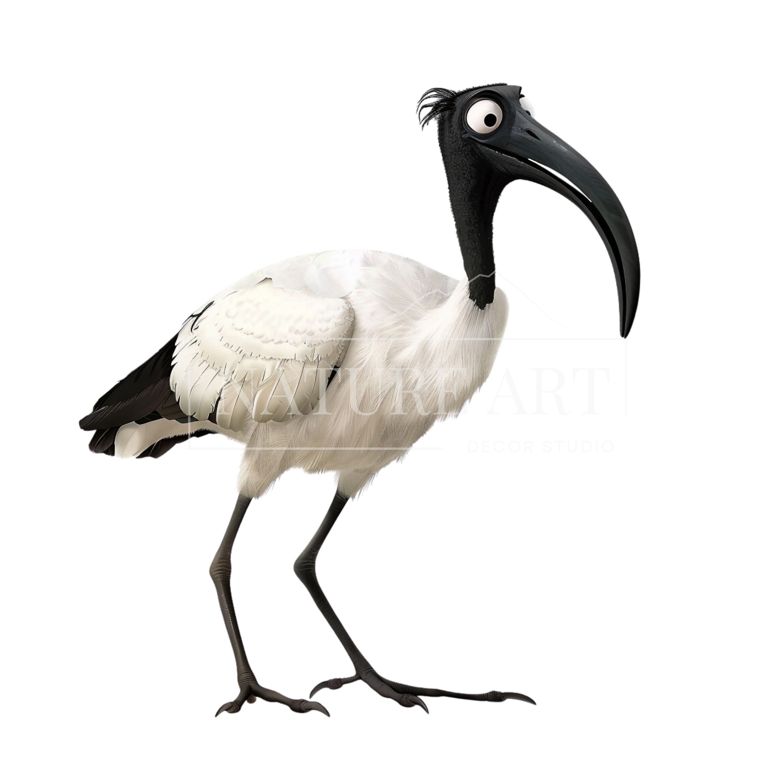 5pc Cartoon Australian White IBIS Bird Clipart PNG Bundle, Cute Ibis ...
