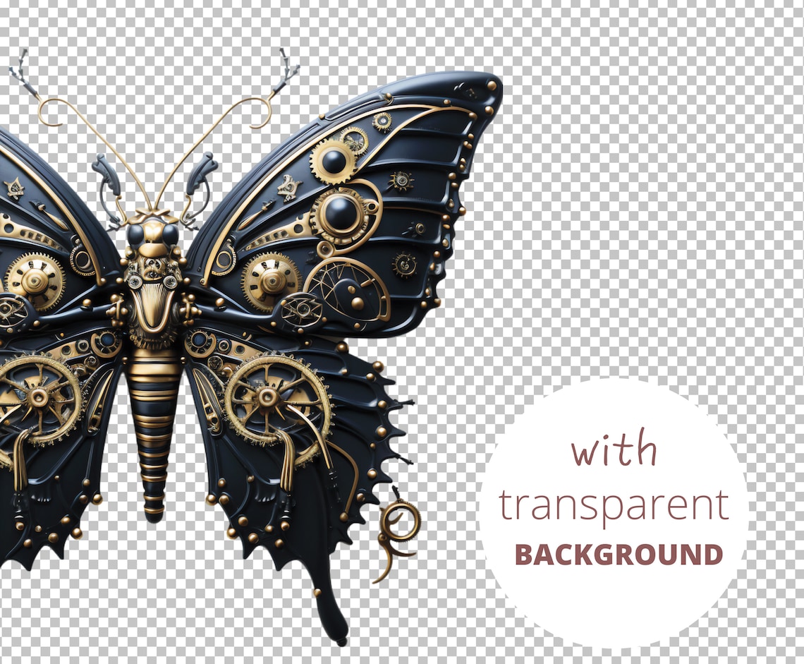 5pc Steampunk Butterfly PNG Bundle Steampunk Animal POD - Etsy