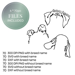 70pc Dog Ears Doodle SVG | PNG | DXF Bundle, Dog Breed Outline Image ...